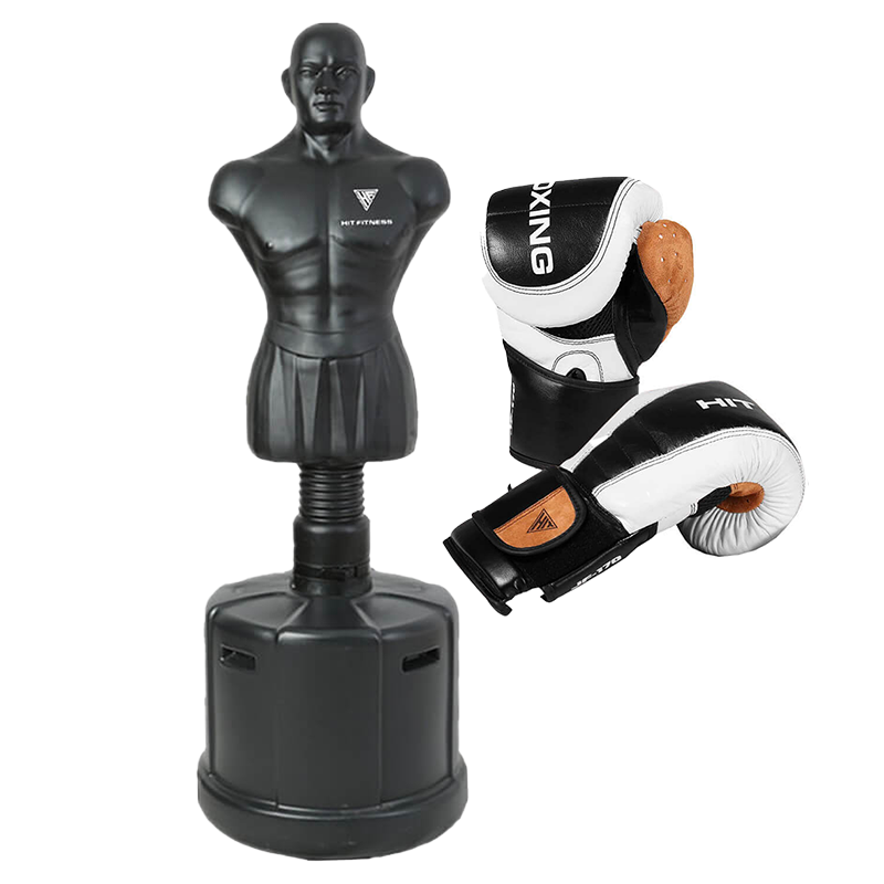HIT Boxing Pro Boxing Man and Premium Leather Gloves — Bundle