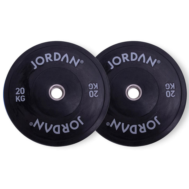 Jordan Fitness Black Bumper Plates 20kg — Bundle — McSport